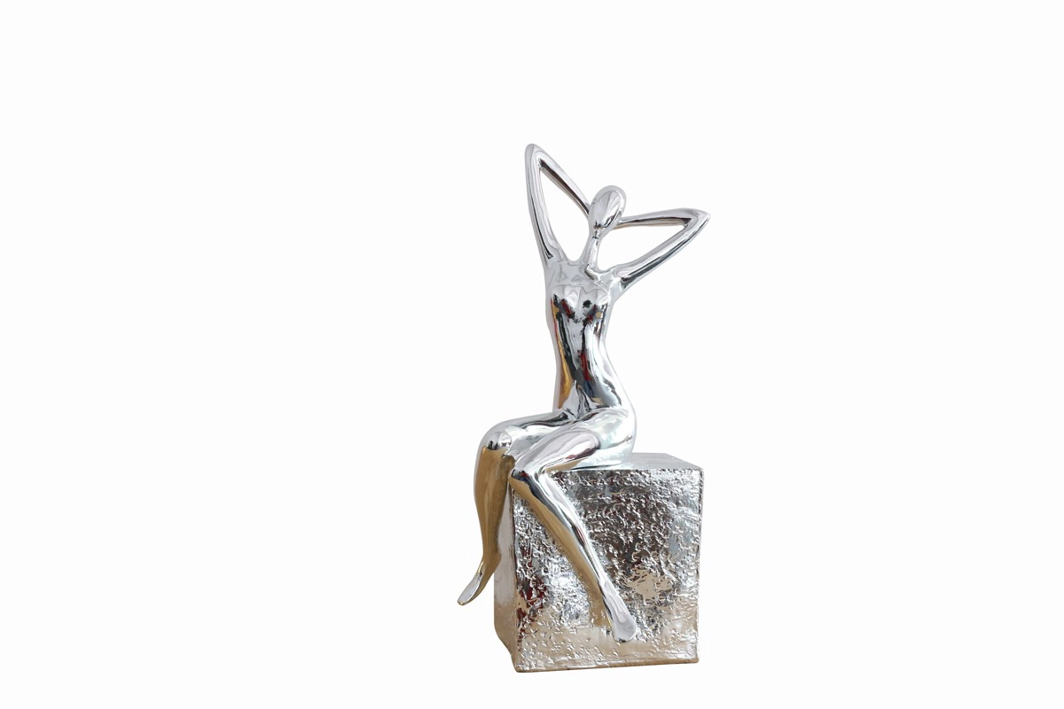 Sculpture Artwork: Buy Modern Art Silver Sculpture of Lady Figure